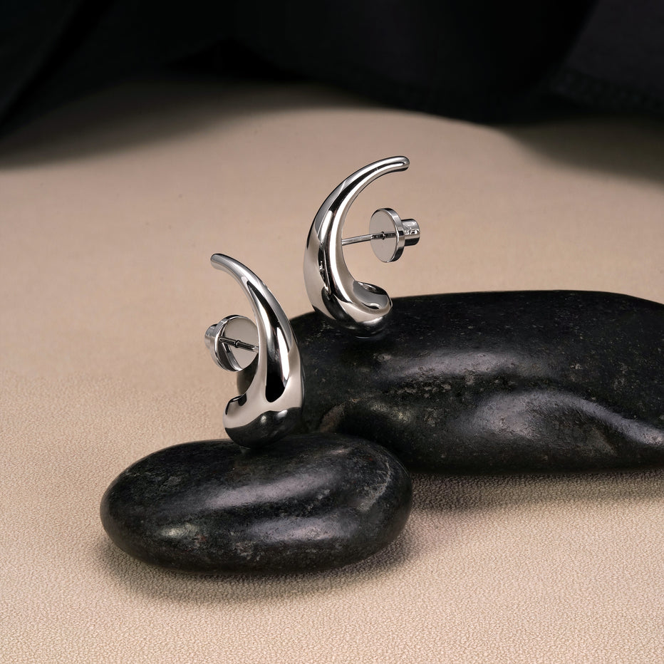 Abstract Curved Waterdrop Earrings – Meulien