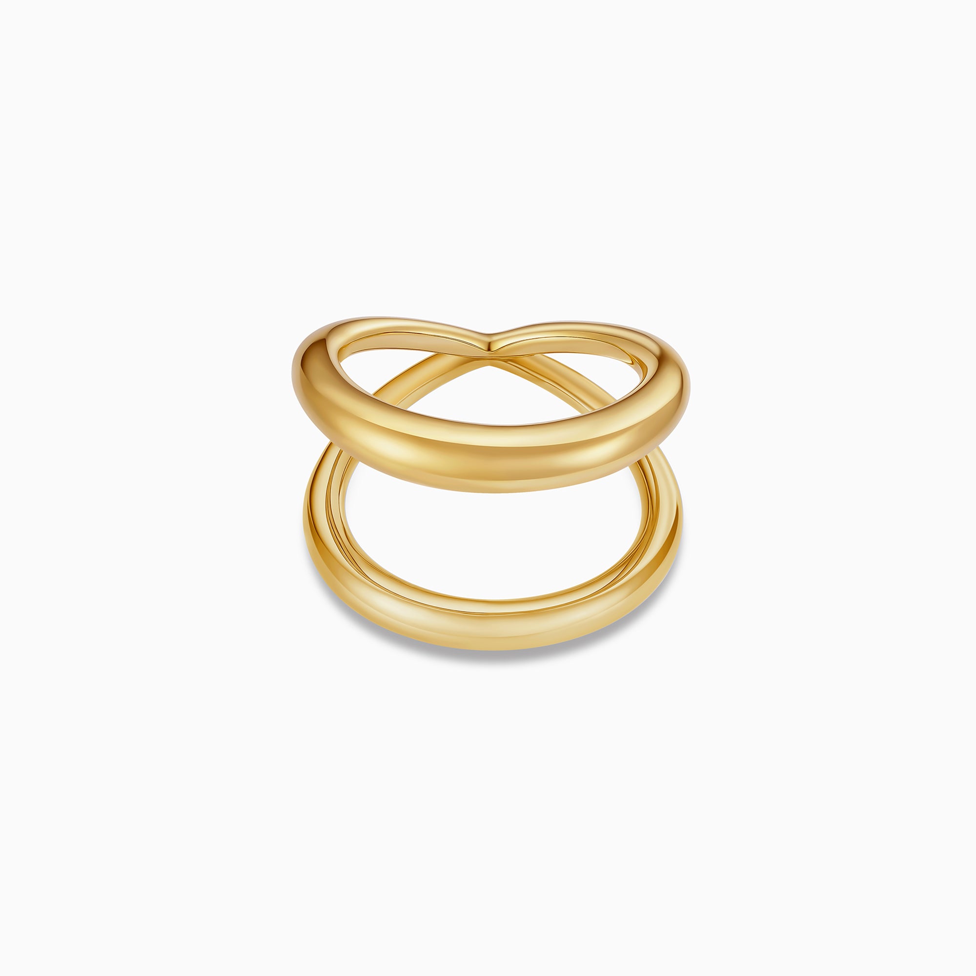 Double Band Crossing Open Ring – Meulien